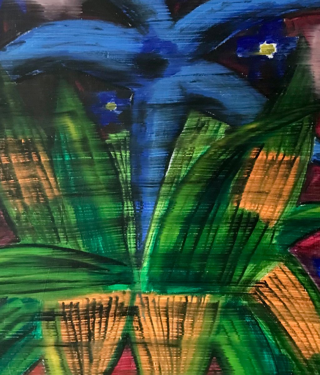 Gauthier Bruel, Fleurs Bleues dans la Jungle, Acryl auf Leinwand, 2024 bei Pamono kaufen