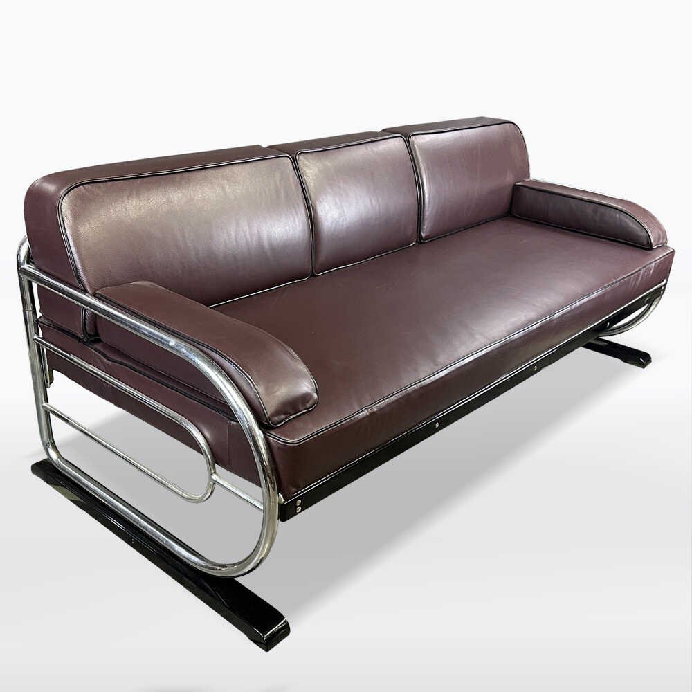 Bauhaus Chrome Tubular Sofa from Hynek Gottwald, 1930s for sale at Pamono