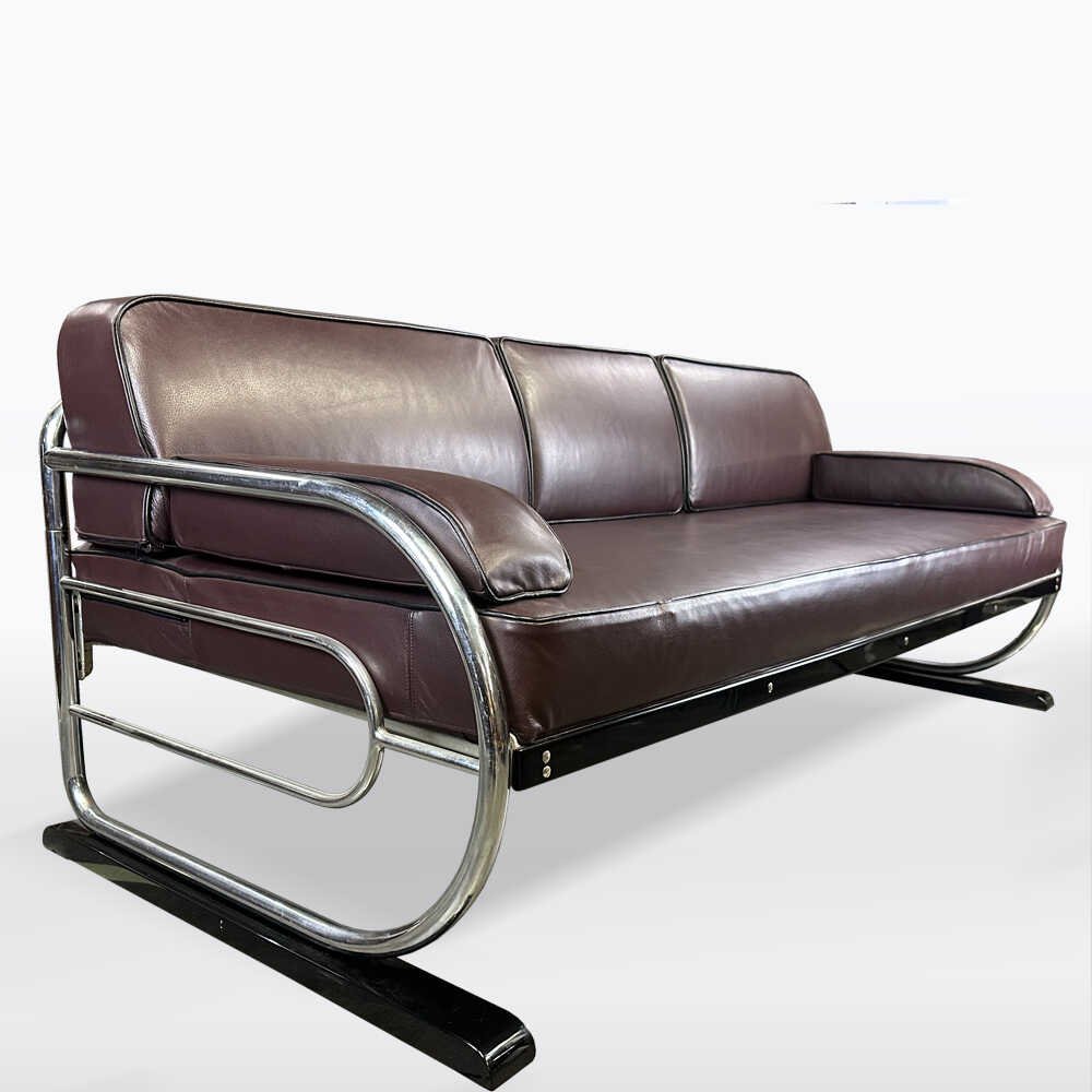 Bauhaus Chrome Tubular Sofa from Hynek Gottwald, 1930s for sale at Pamono
