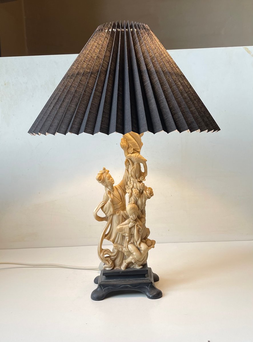 Italian Geisha Faux Ivory Table Lamp by Amilcare Santini, 1940s for ...