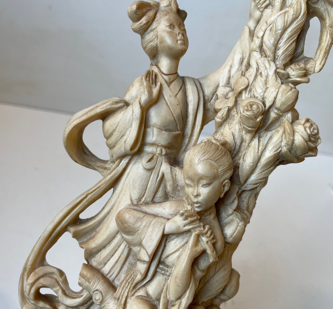 Italian Geisha Faux Ivory Table Lamp by Amilcare Santini, 1940s for ...