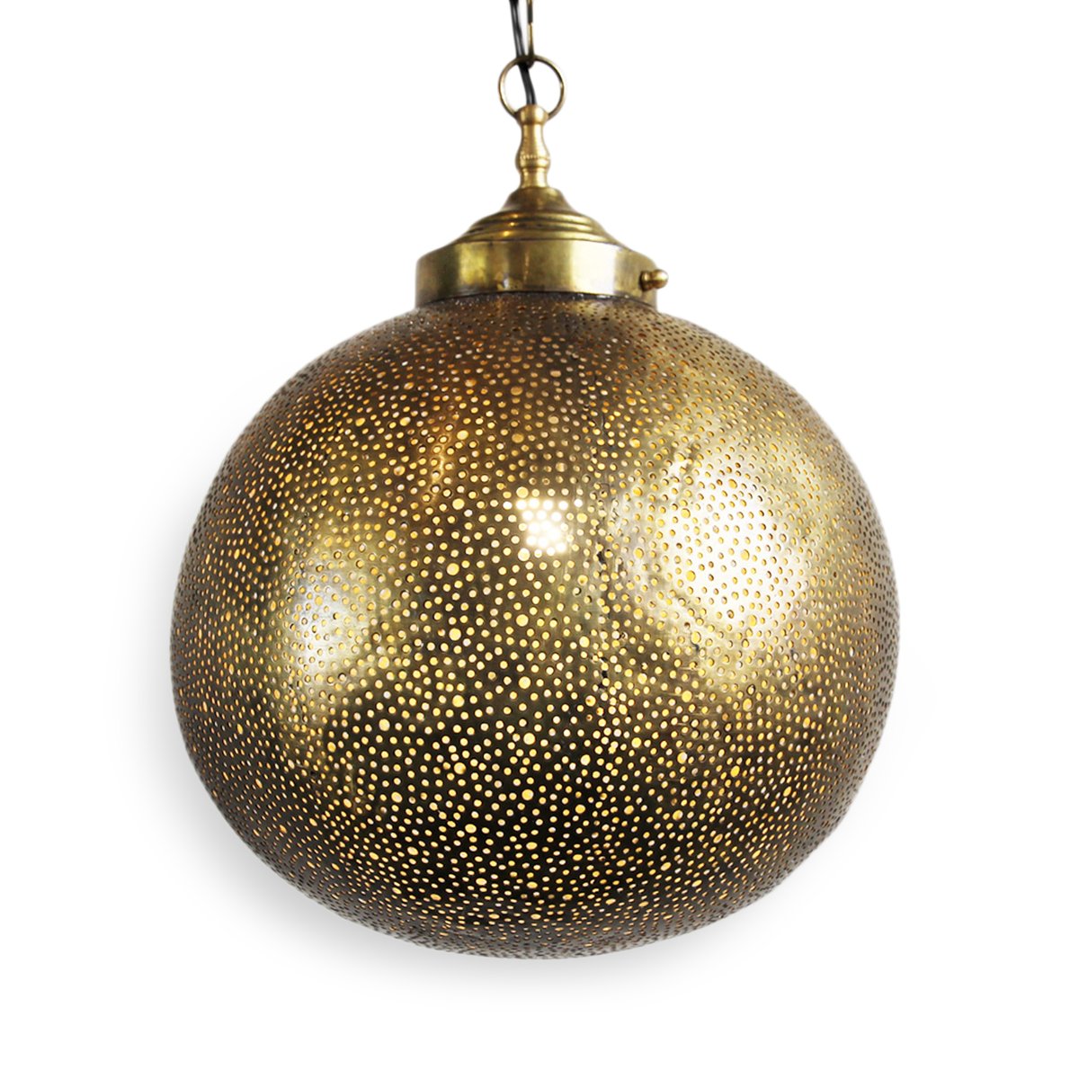 Vashya Brass Dot Globe Pendant Light, 1990s for sale at Pamono