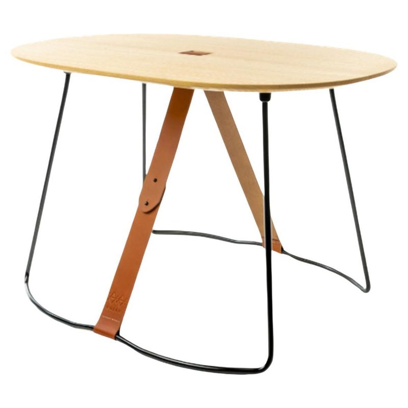 Sierra Wooden Coffee Table with Polo Leather Strap by Cuero Design for ...