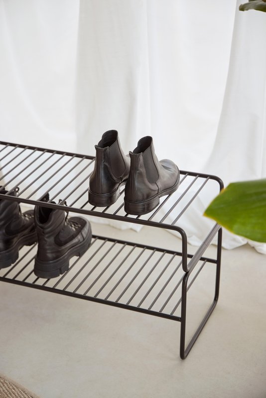 Black Metal Shoe Racks by Cuero Design for sale at Pamono