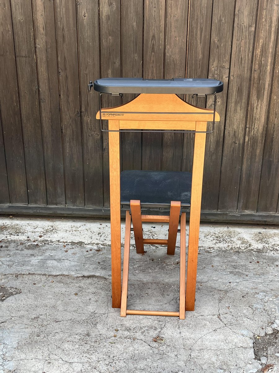 Foldable Valet-Coat Rack with Seat from Foppapedretti, Italy, 1980s for ...