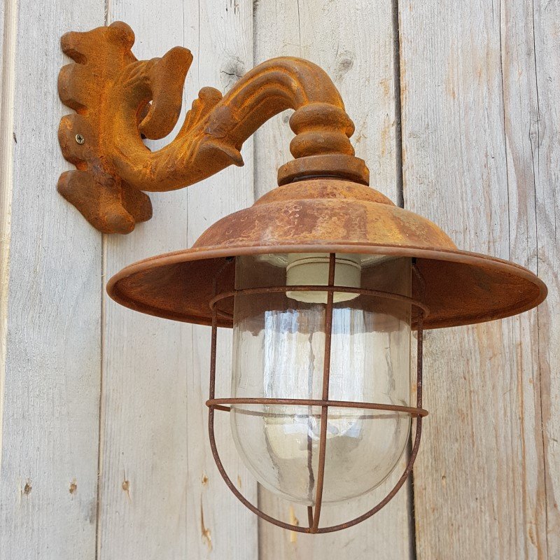 Rust Cast Iron Outdoor Lamp Light for sale at Pamono