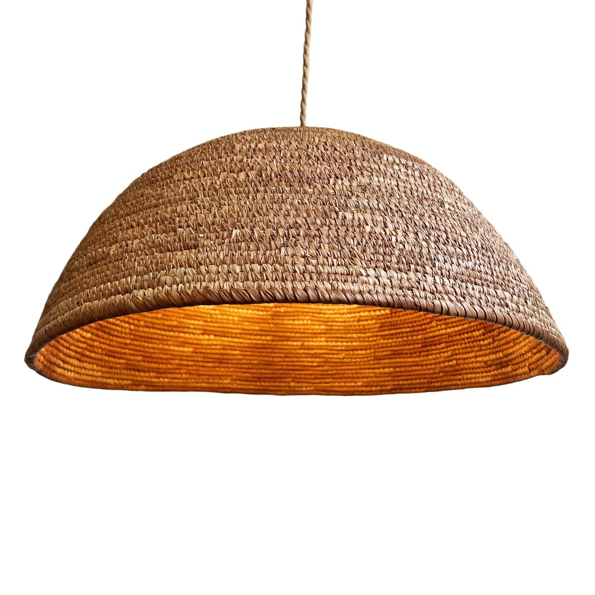 Vintage Dogon Dome Basket Pendant Light, 1970s for sale at Pamono