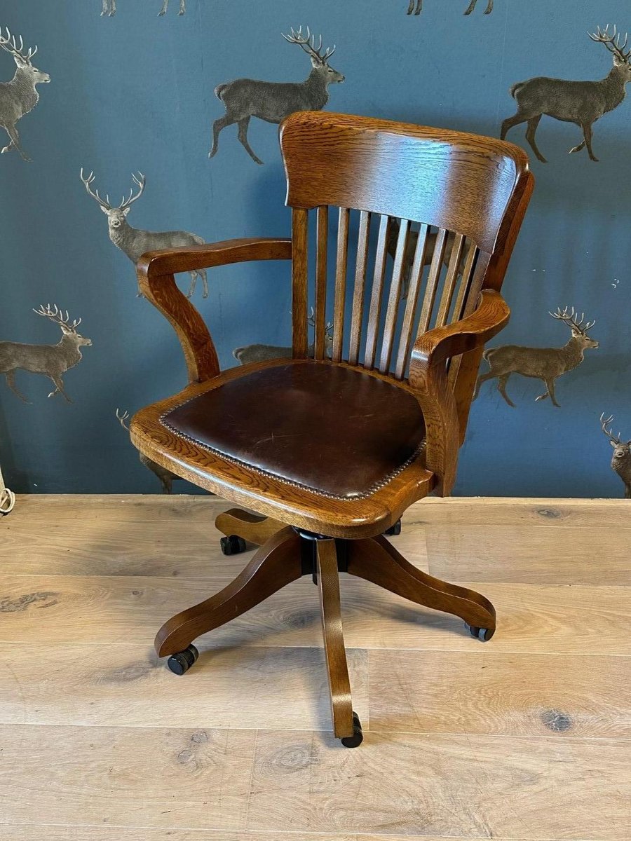 Vintage Oak Desk Chair, 2000s for sale at Pamono