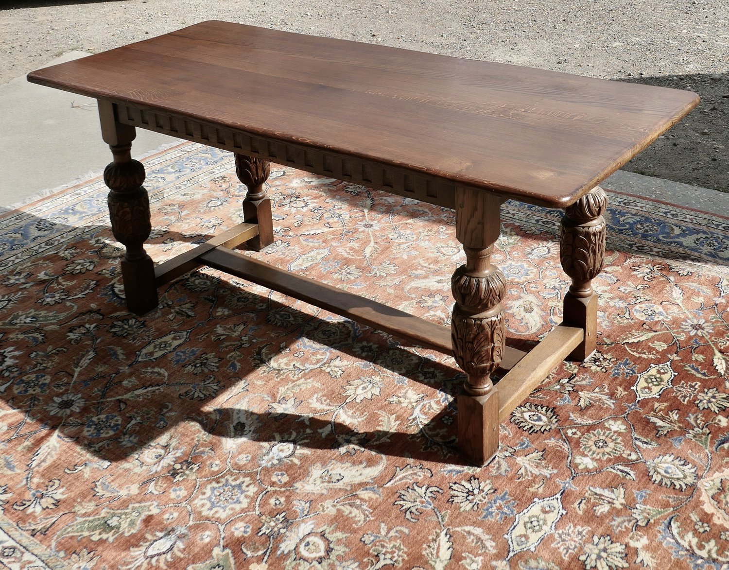 Antique Farmhouse Gothic Oak Refectory Table for sale at Pamono