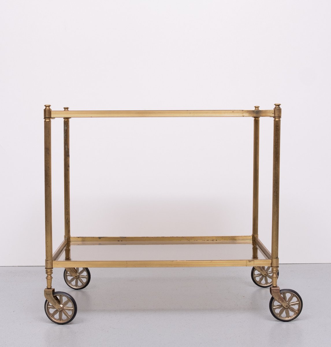 Hollywood Regency Brass Serving Trolley, 1970s for sale at Pamono