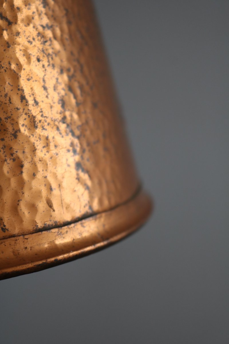 Danish Brutalist Hand-Hammered Copper Pendant Lamp by ES Horn Aalestrup ...