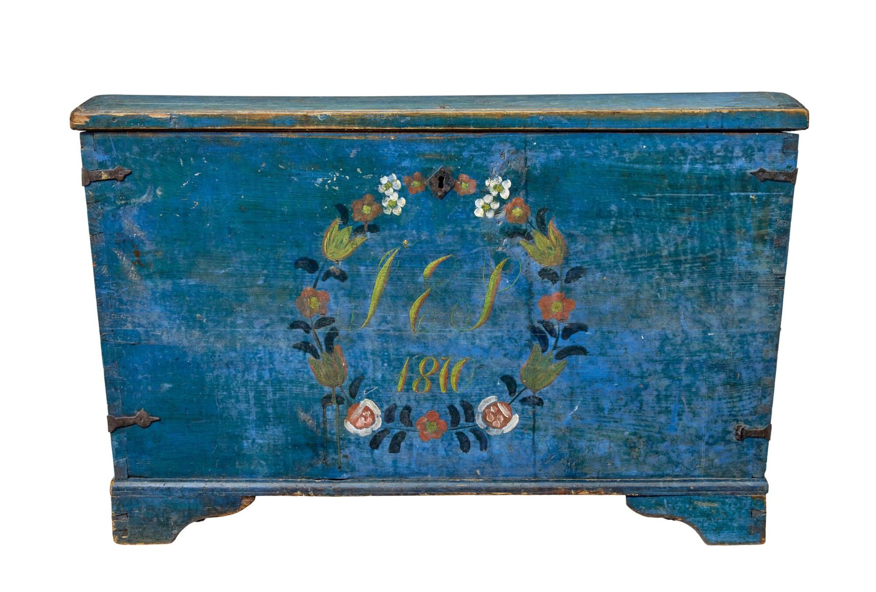 Antique Hand Painted Swedish Folk Art Buffet for sale at Pamono
