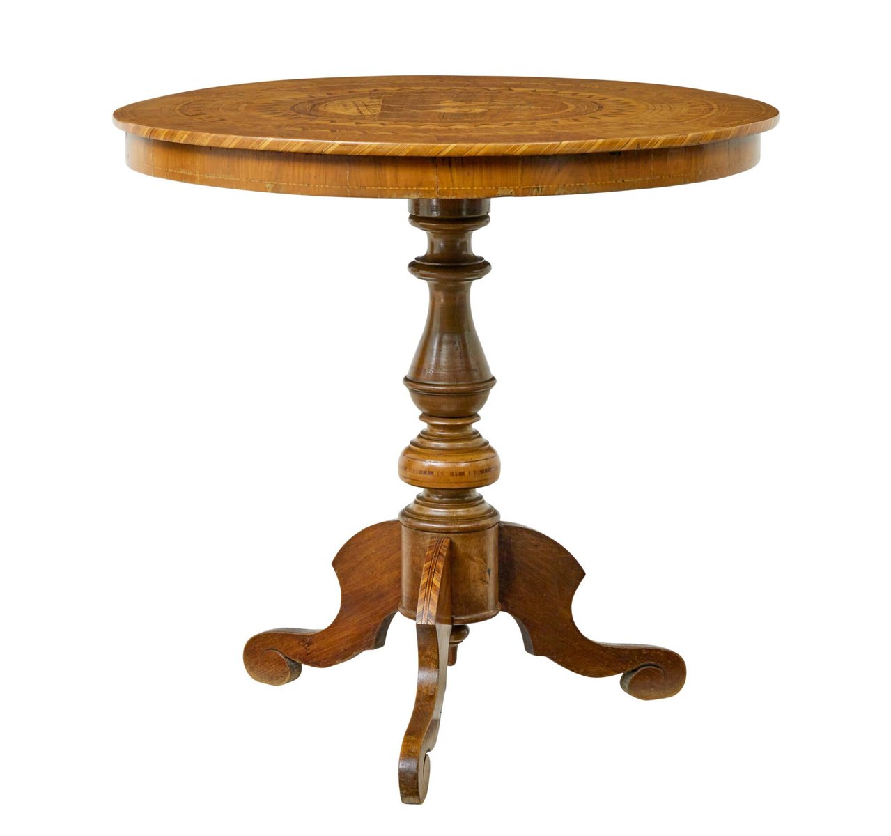 Antique Inlaid Walnut Sorrento Table, 1890s for sale at Pamono
