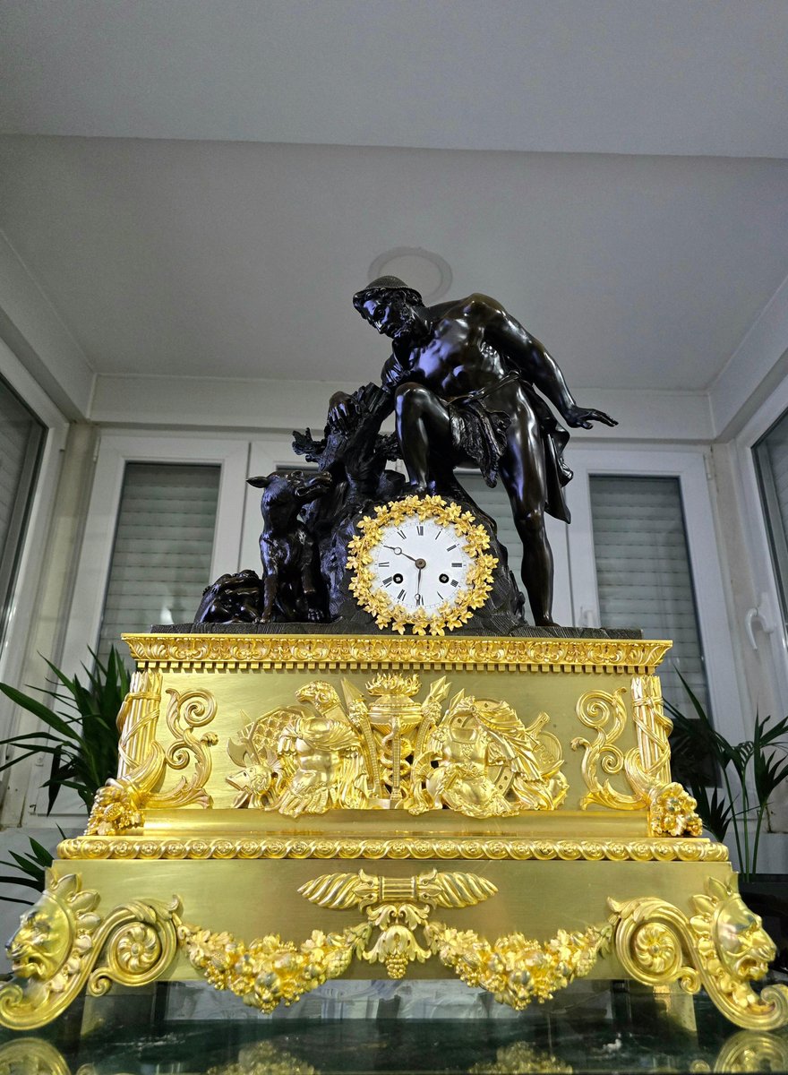 Large Model Empire Clock Depicting Faustulus Discovering Romulus and ...