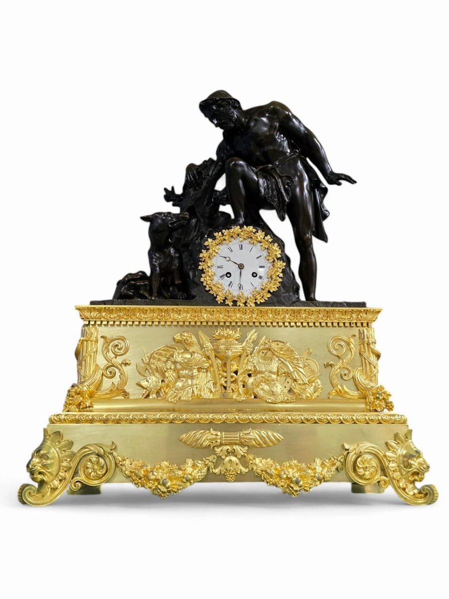 Large Model Empire Clock Depicting Faustulus Discovering Romulus and ...