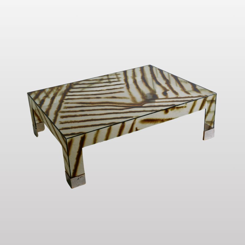 Zebra Plexi Coffee Table, 1980s for sale at Pamono