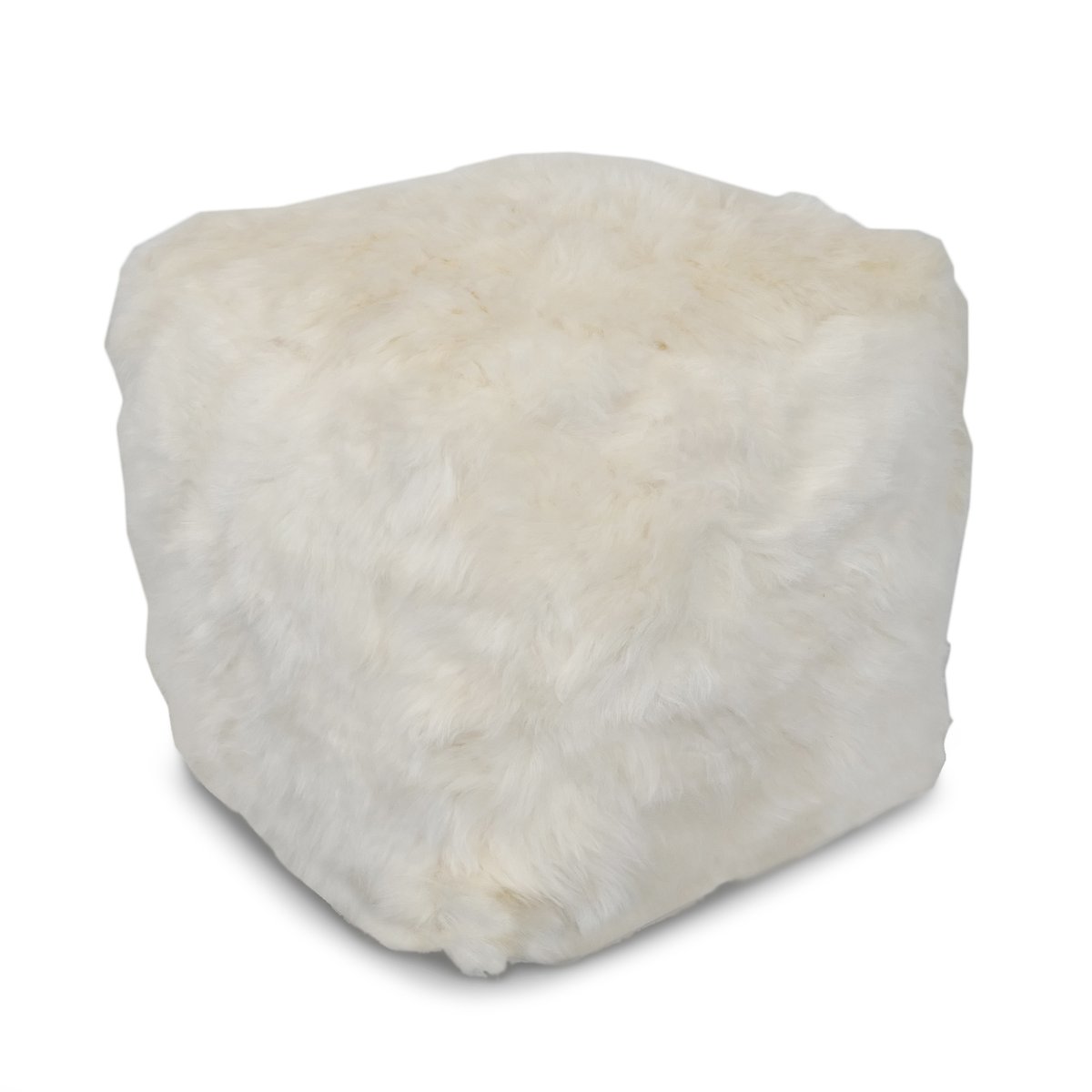 Snow Fur Cube Pouf for sale at Pamono