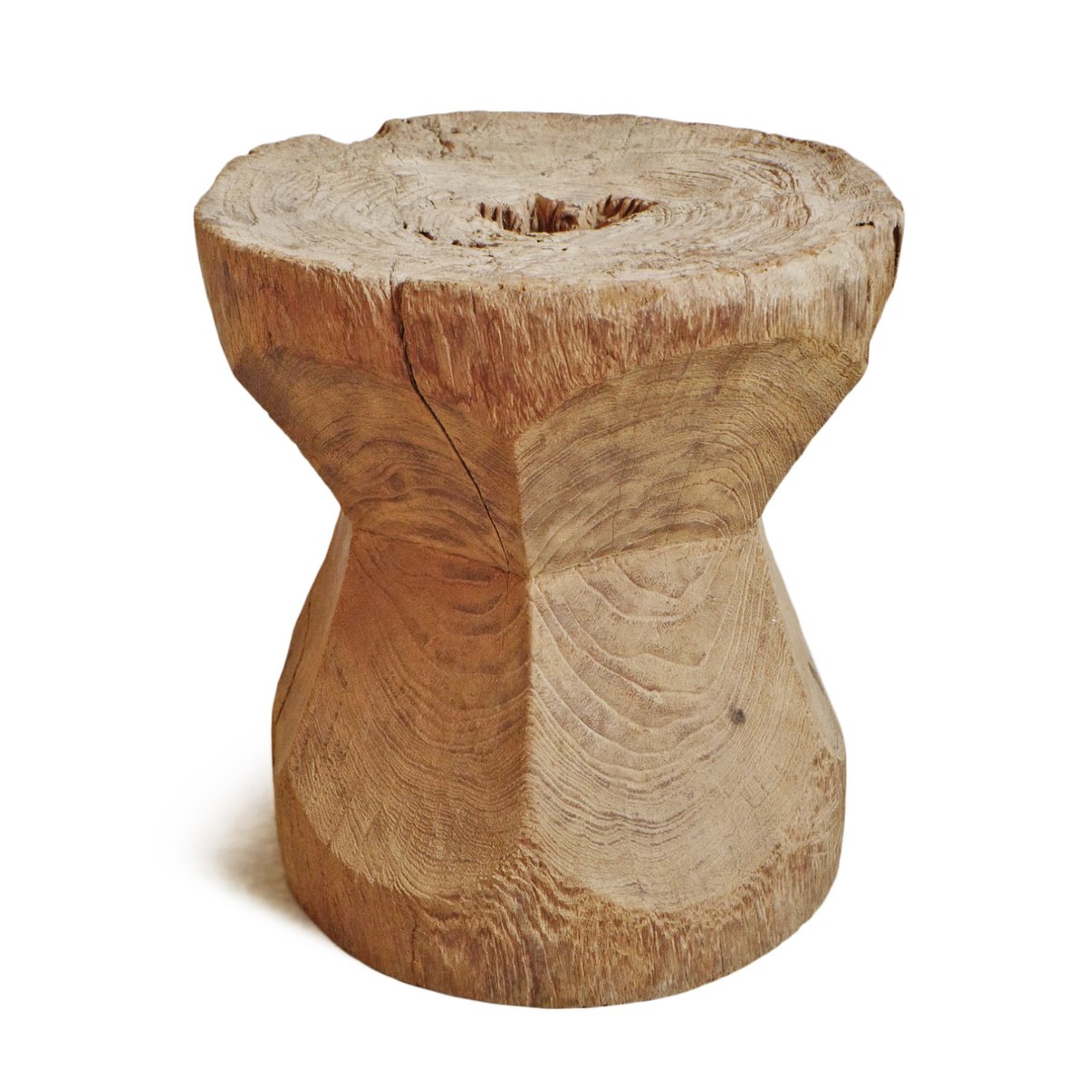 Rustic Teak Cork Stool, 1970s for sale at Pamono