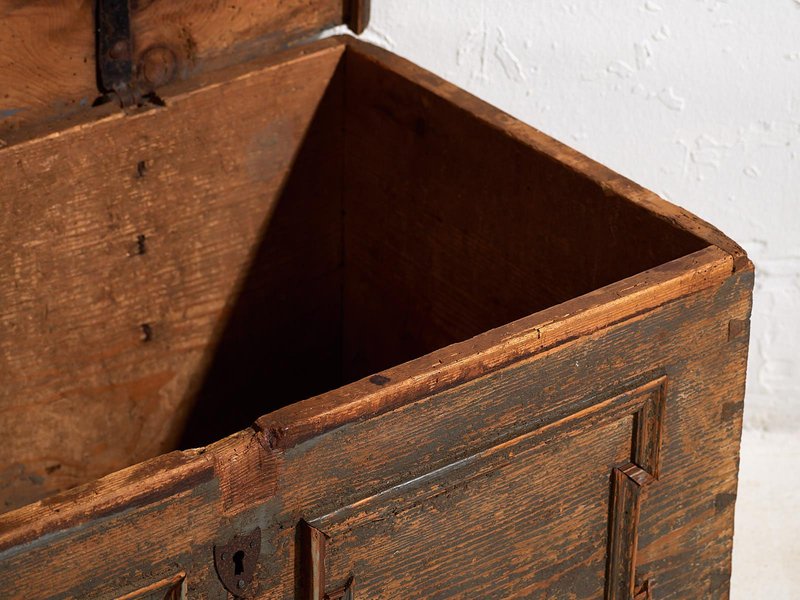 Antique Trunk with Pearl Gray Patina, 1900 for sale at Pamono