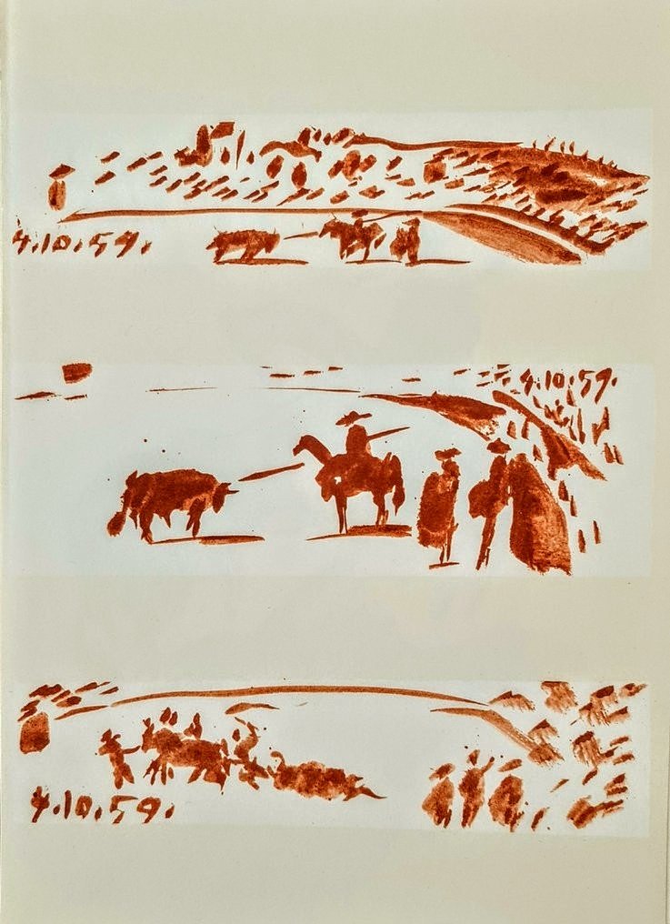 Pablo Picasso, Corrida Scenes, Lithograph, 1961 for sale at Pamono