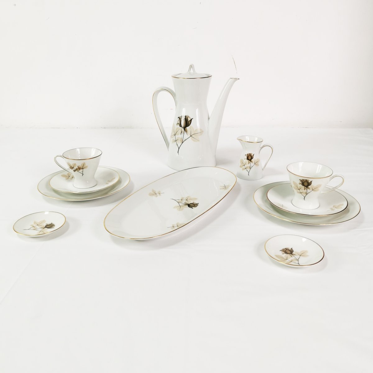 Art Deco Coffee and Dessert Set by Raymond Loewy from Rosenthal, 1950s ...