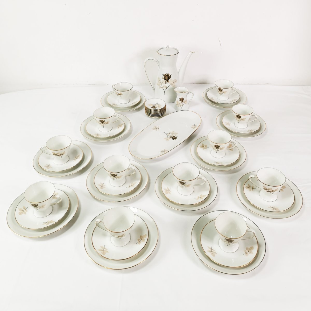 Art Deco Coffee and Dessert Set by Raymond Loewy from Rosenthal, 1950s ...