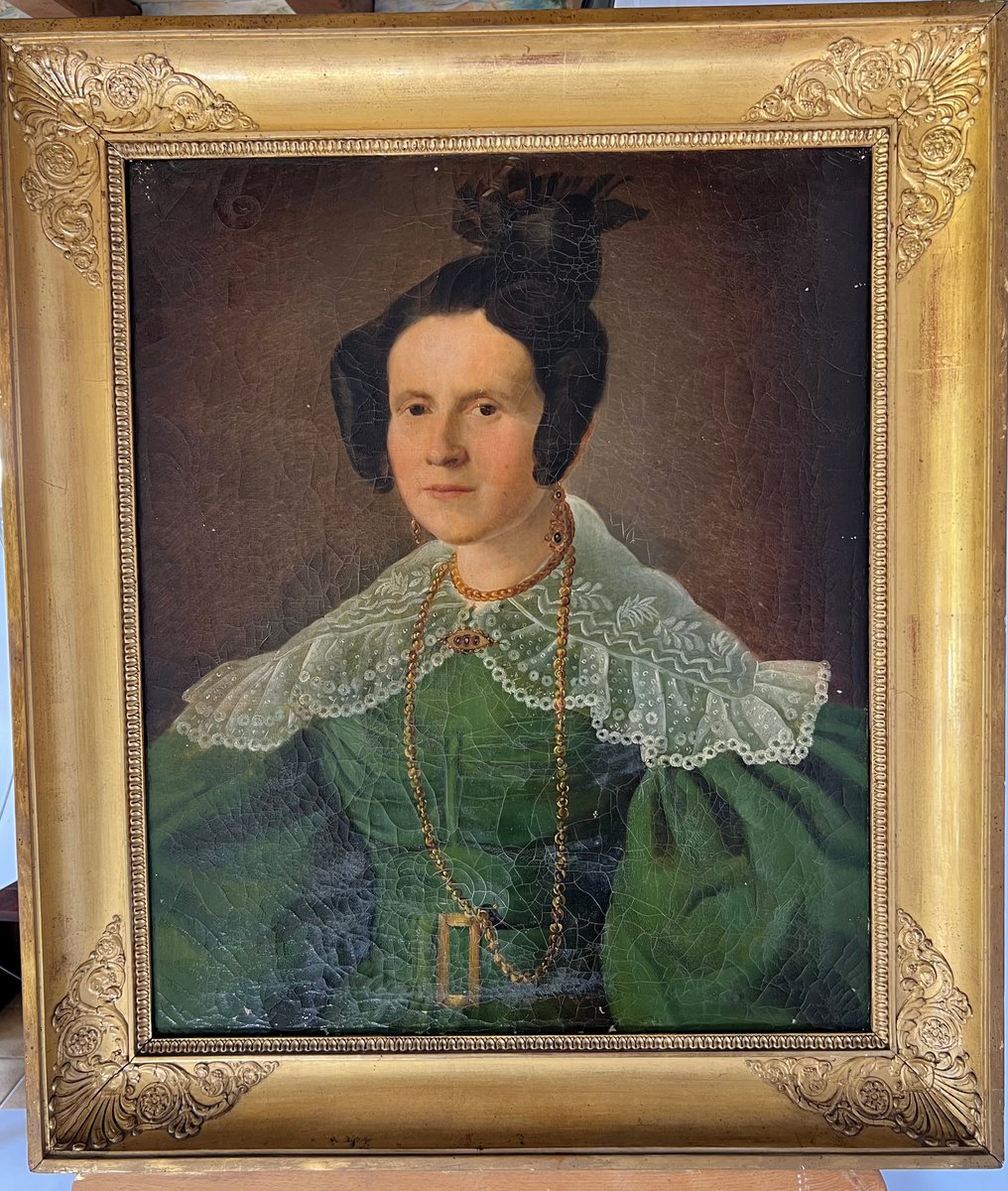 Captain's Wife Portrait, 1800s, Oil on Canvas for sale at Pamono