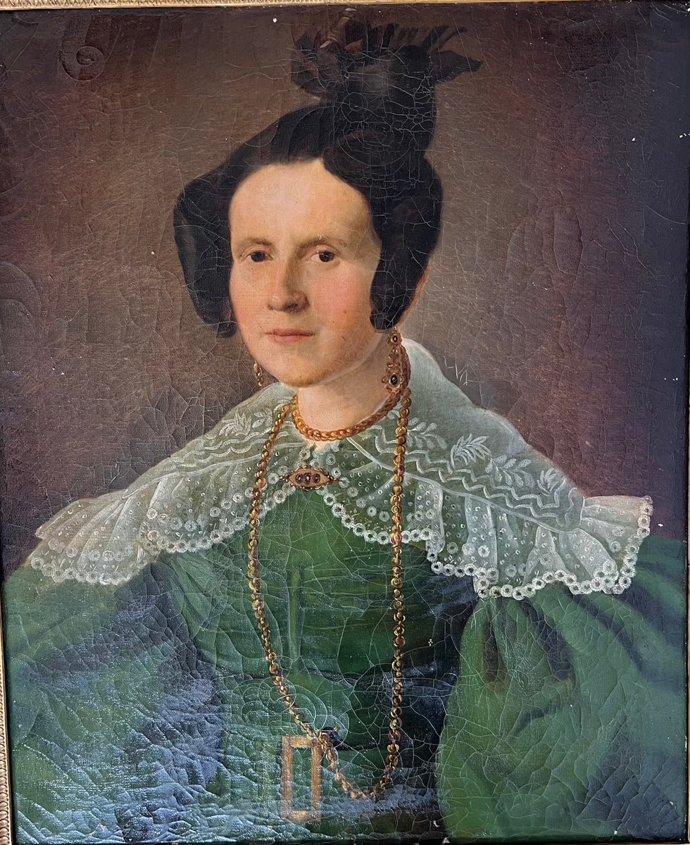 Captain's Wife Portrait, 1800s, Oil on Canvas for sale at Pamono