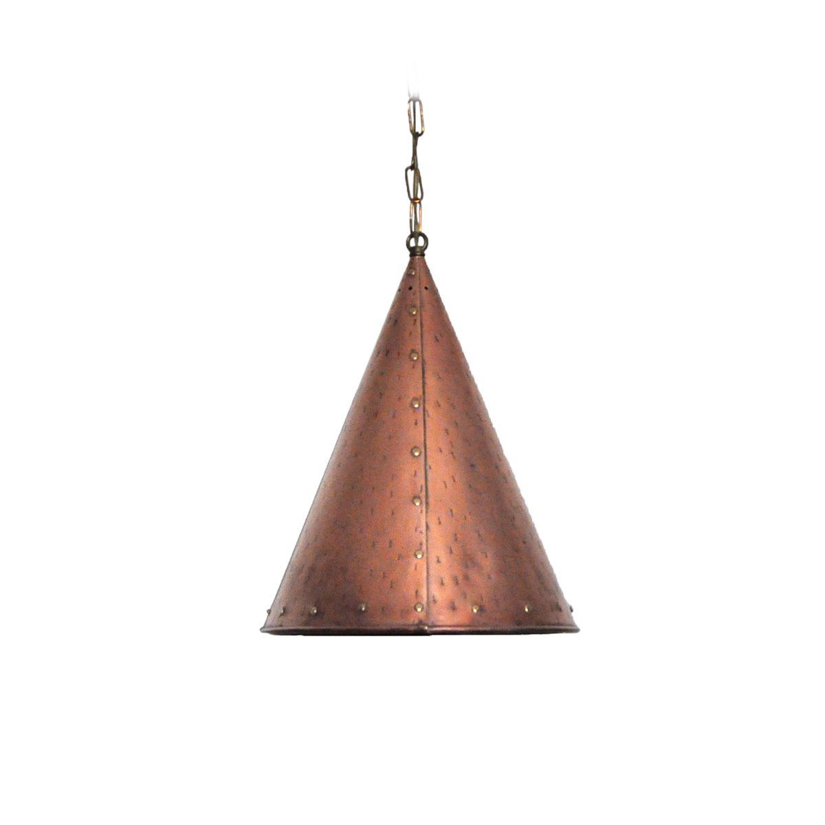 Cone Shaped Handmade Copper Pendant, 1970s for sale at Pamono