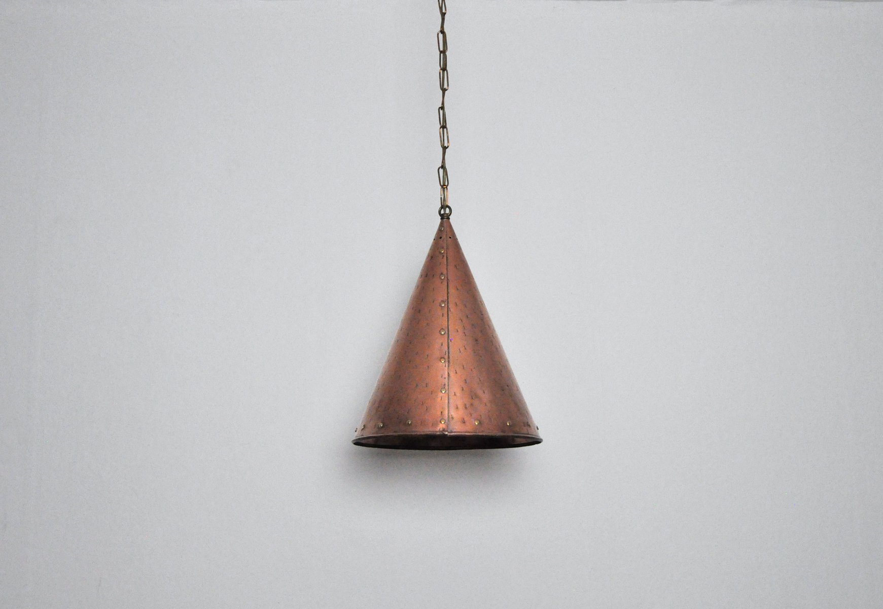 Cone Shaped Handmade Copper Pendant, 1970s for sale at Pamono
