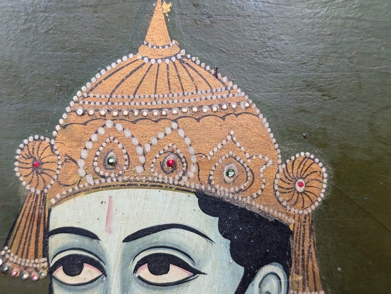 Large Indian Painted Panel for sale at Pamono