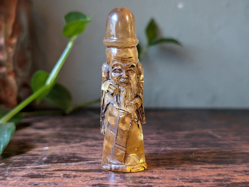 Japanese Shunga Amber Netsuke for sale at Pamono