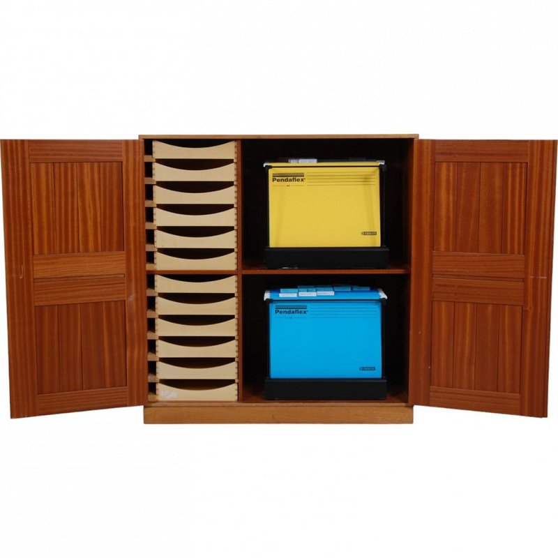 Filing Cabinet of Mahogany by Mogens Koch, 1970s for sale at Pamono