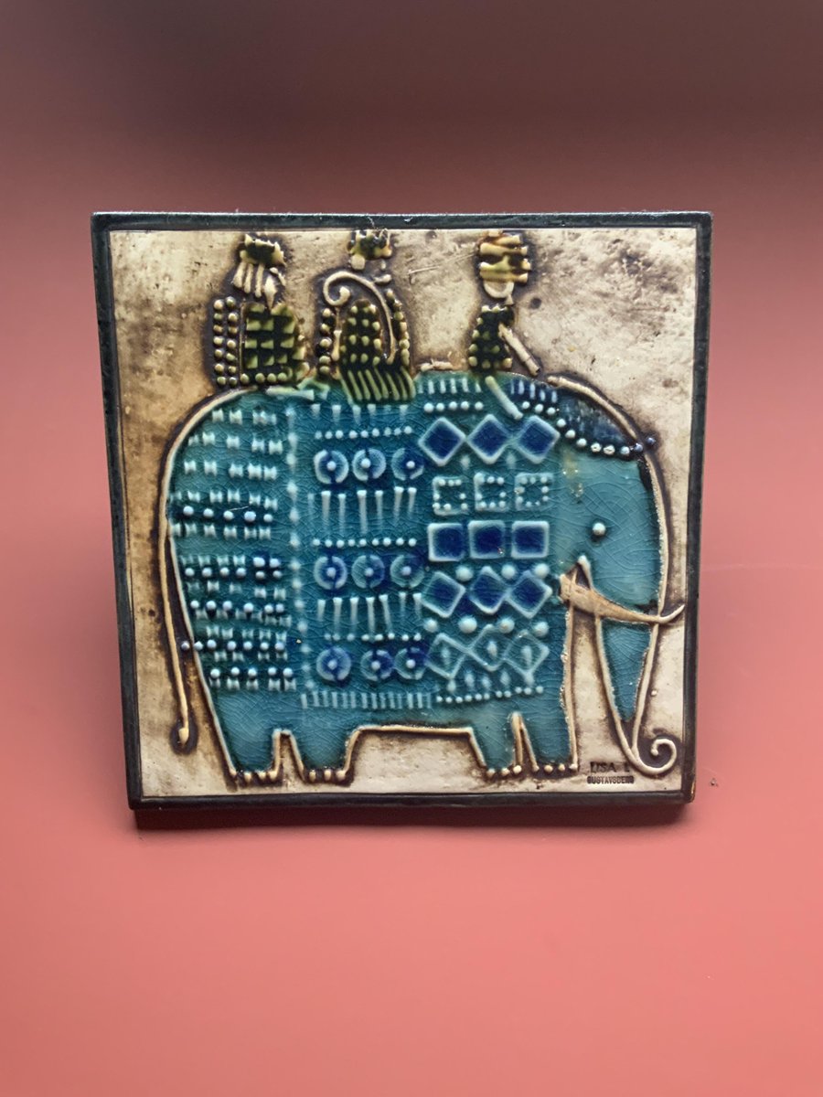 Elephant Wall Plaque by Lisa Larson for Gustavsberg, Sweden, 1960s for sale at Pamono