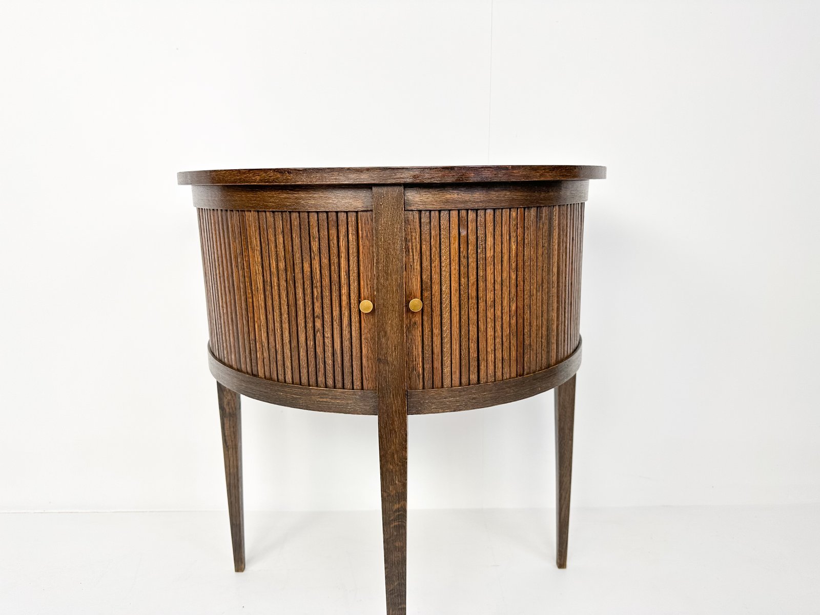 Vintage Half Moon Console Table with Roller Shutter for sale at Pamono