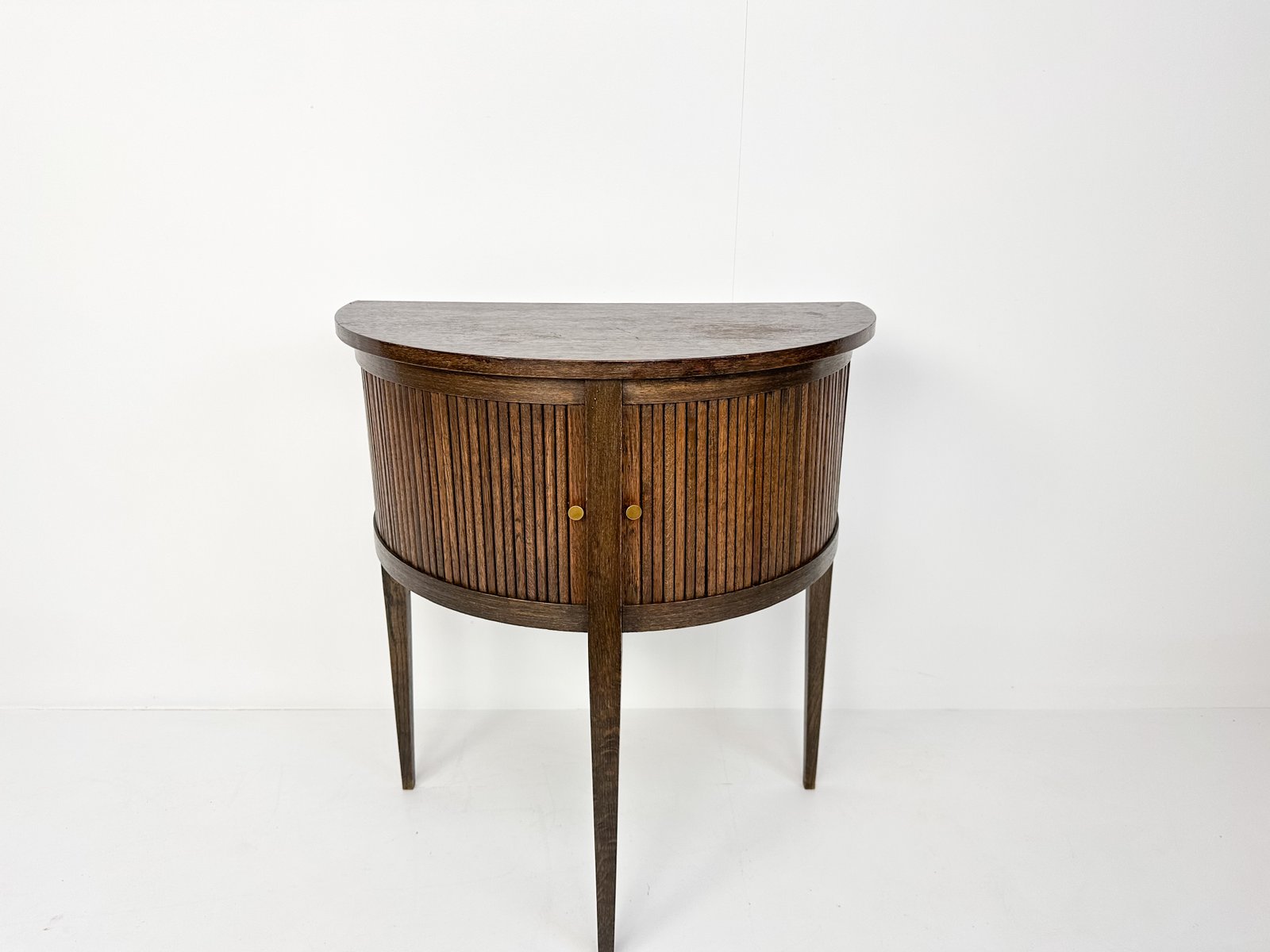 Vintage Half Moon Console Table with Roller Shutter for sale at Pamono