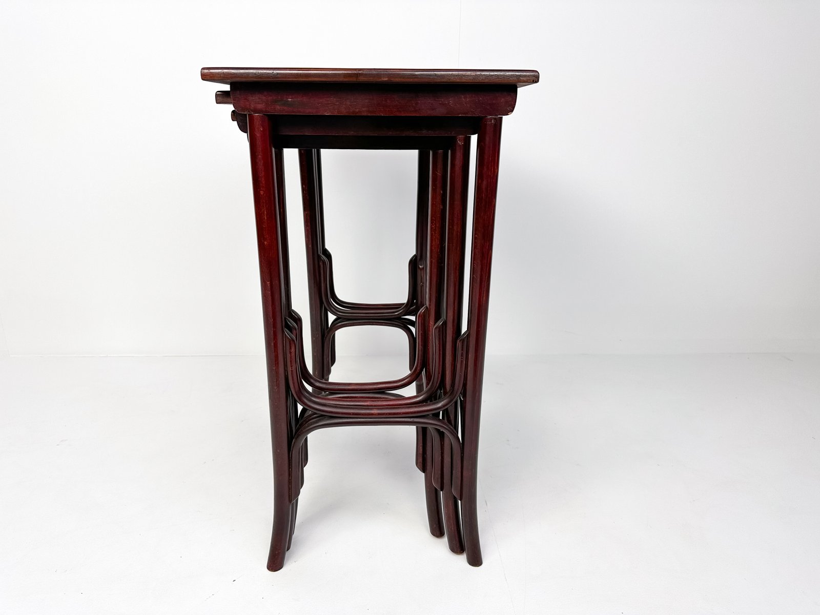 Vintage Nesting Tables in Bent Beech from Thonet, Set of 3 for sale at ...