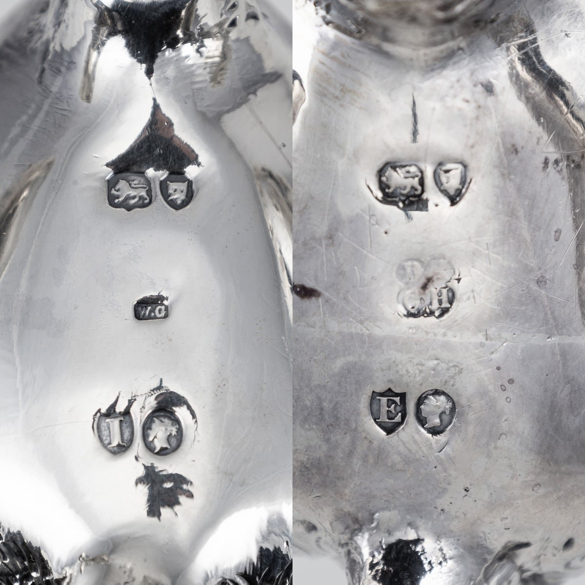 20th Century Victorian Silver Grotesque Inkwells, London, 1880s, Set of ...