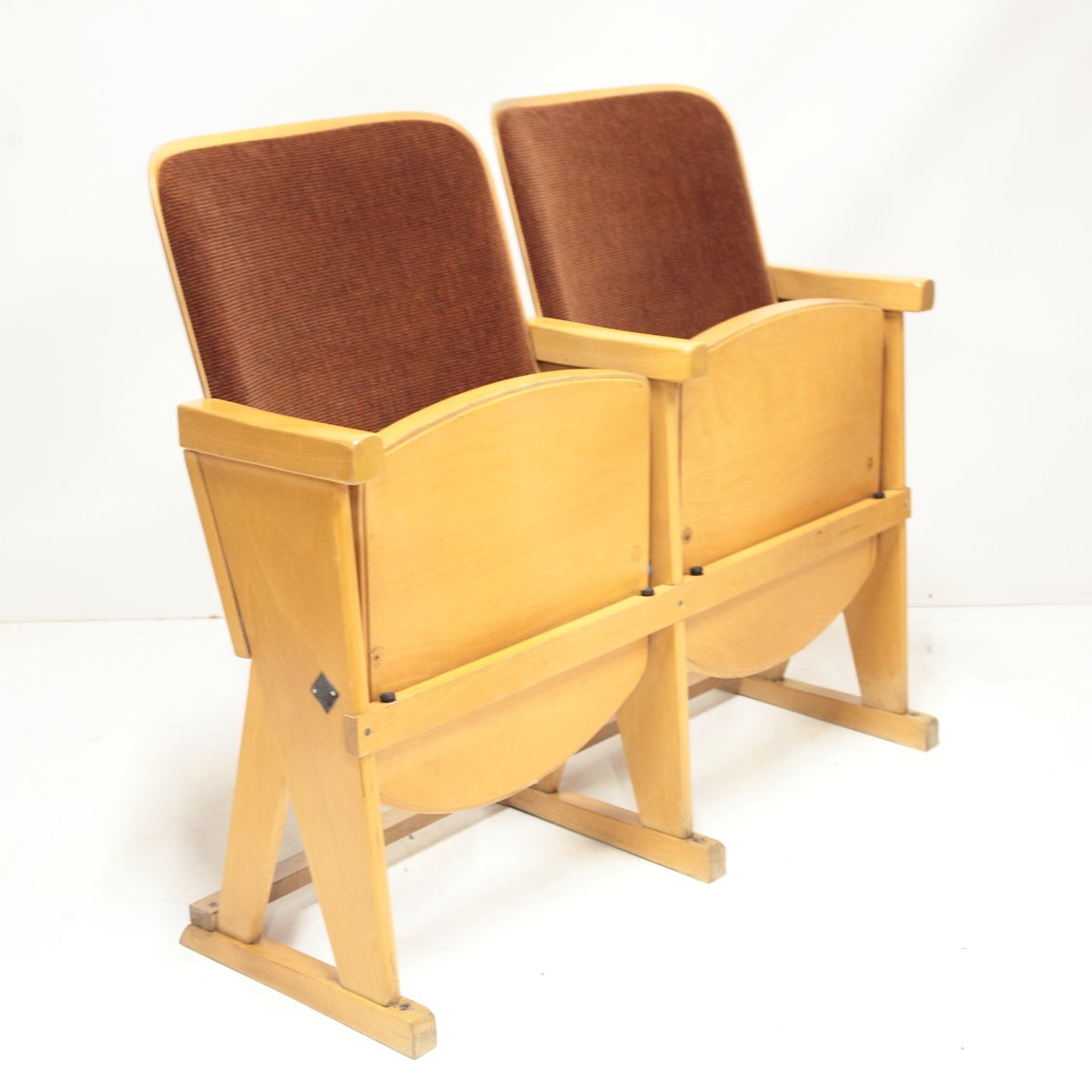 Mid-Century Cinema Bench from Ton, 1970s for sale at Pamono