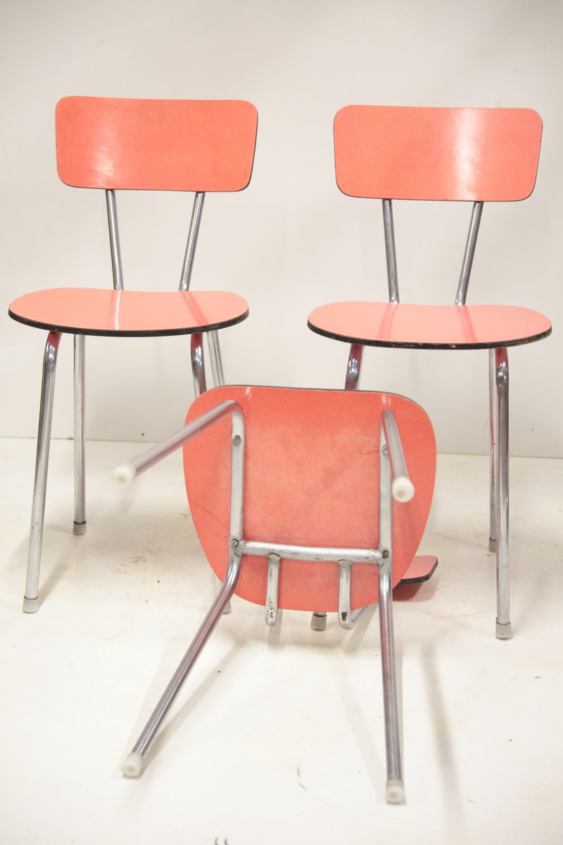 Mid-Century Formica Bistro Chairs, Former Czechoslovakia, 1970s, Set of ...