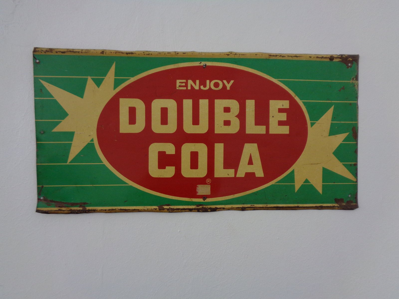Tin Enjoy Double Cola Sign, USA, 1960s for sale at Pamono