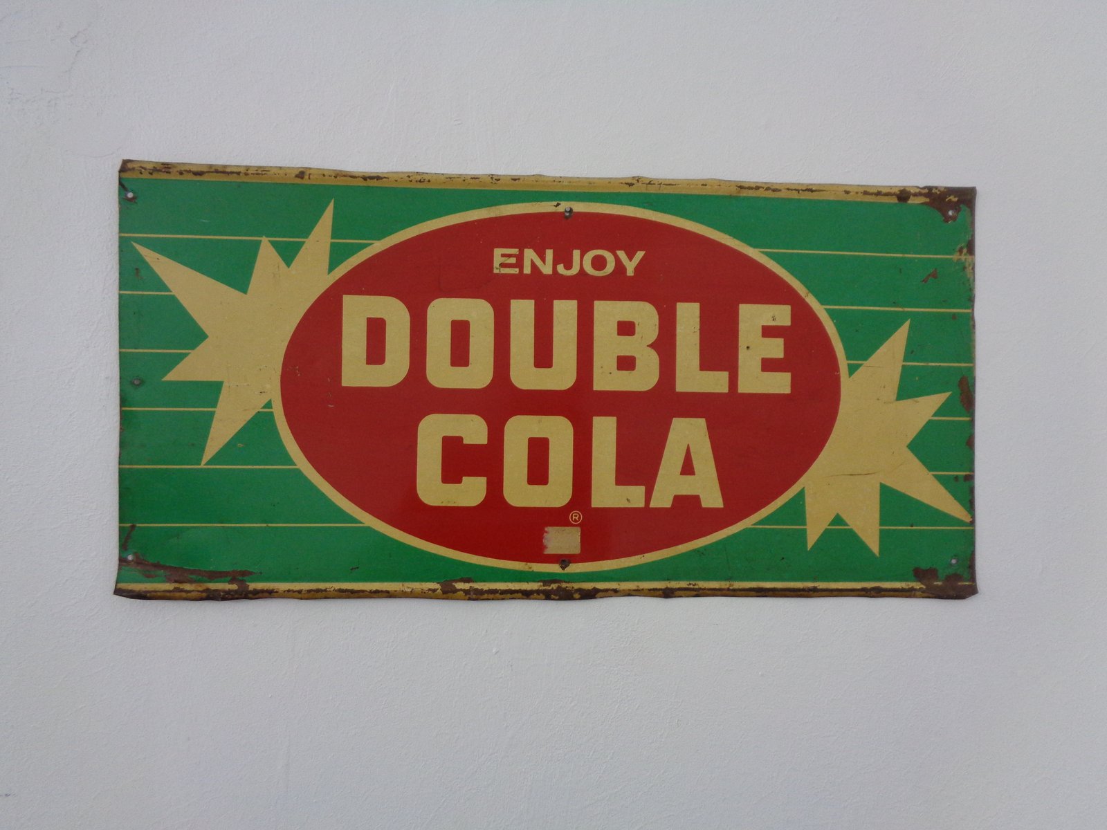 Tin Enjoy Double Cola Sign, USA, 1960s for sale at Pamono
