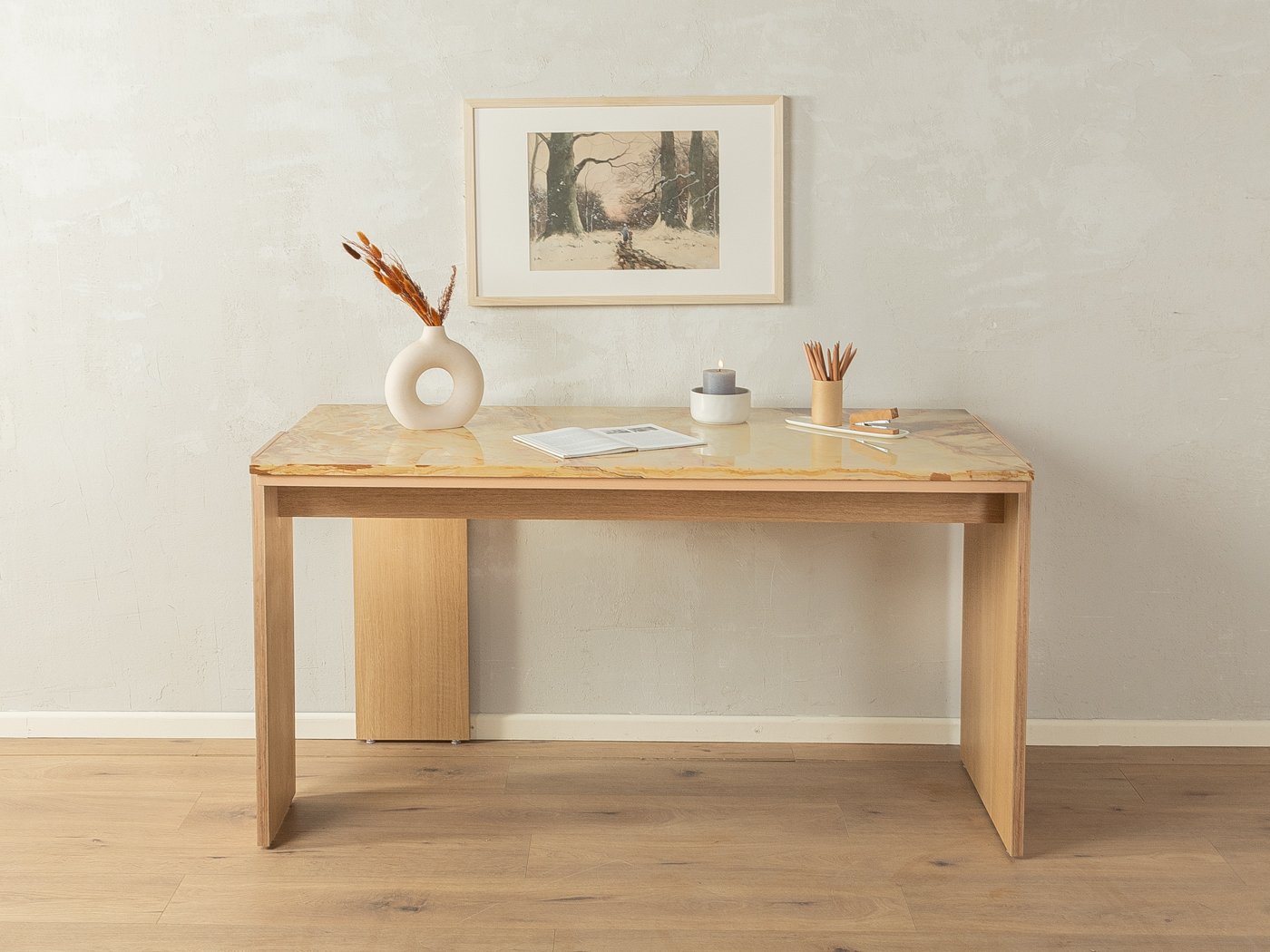 Desk in Oak & Onyx for sale at Pamono