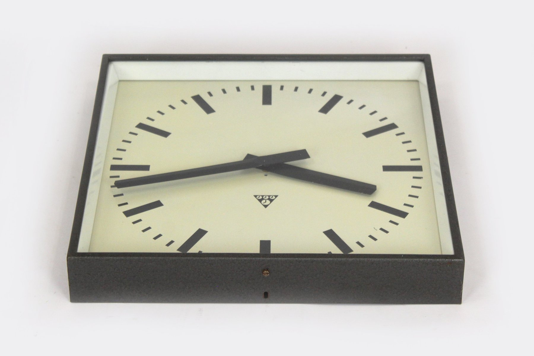 Industrial Square Railway Clock from Pragotron, 1980s for sale at Pamono