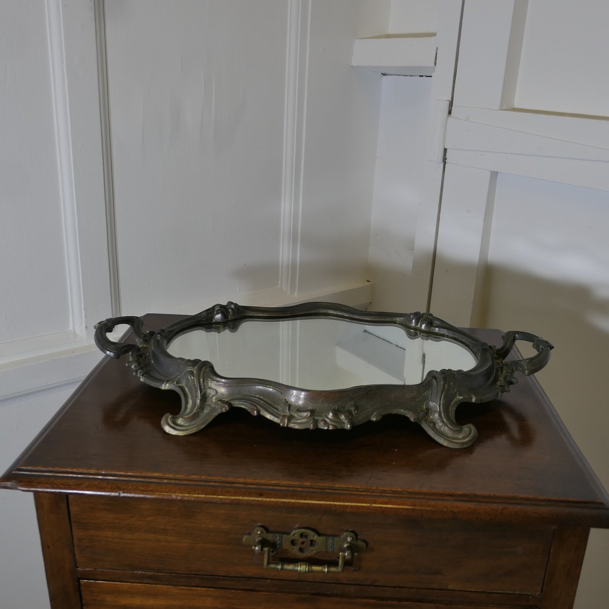 Rococo Style Silver-Plated Sideboard Mirror Tray for sale at Pamono