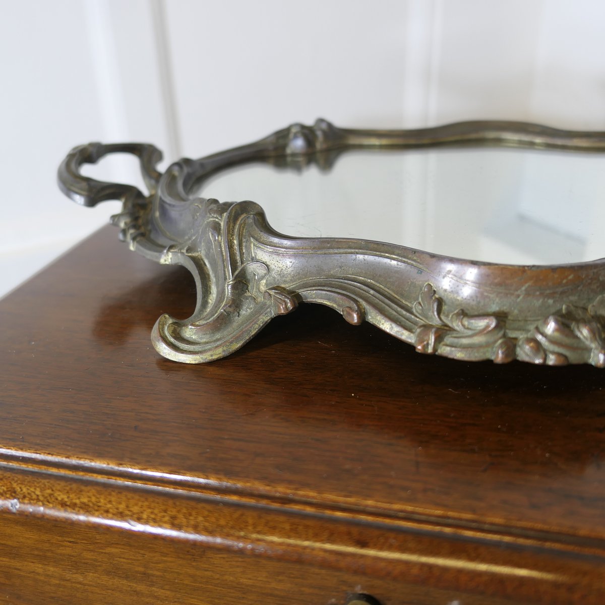 Rococo Style Silver-Plated Sideboard Mirror Tray for sale at Pamono