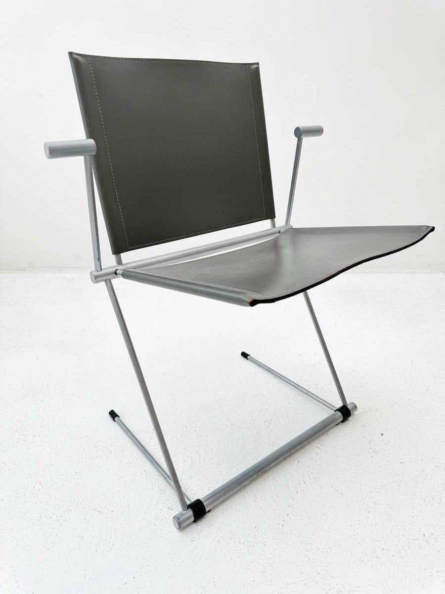 Chaise Ballerina Cantilever en Cuir Gris par Herbert Ohl pour Matteo ...