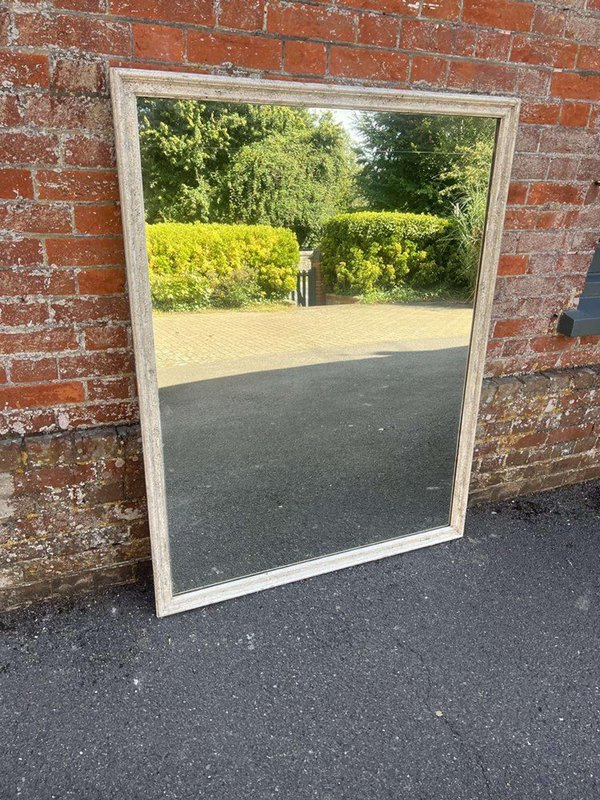 Large Antique French Painted Plain Mirror, 19th Century for sale at Pamono