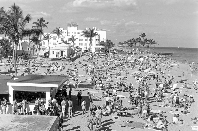 People on the beach in Miami, Florida, USA, 1960s for sale at Pamono