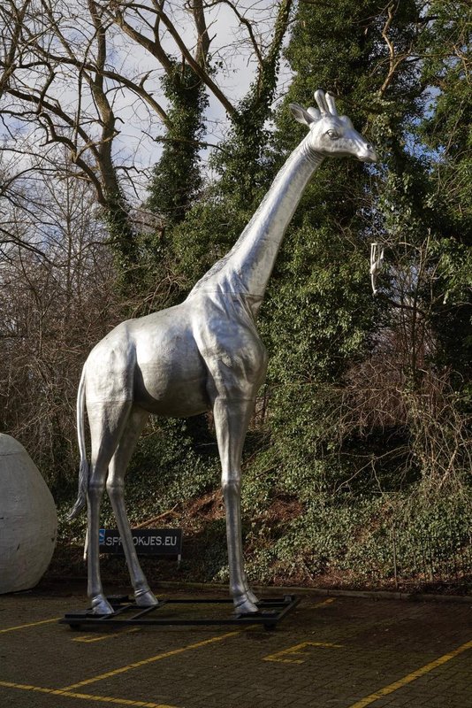 Life-Size Silver Giraffe Sculpture, 1990 for sale at Pamono